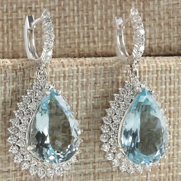 Jewelry | Gorgeous Aquamarine Simulated Diamond Earrings | Poshmark
